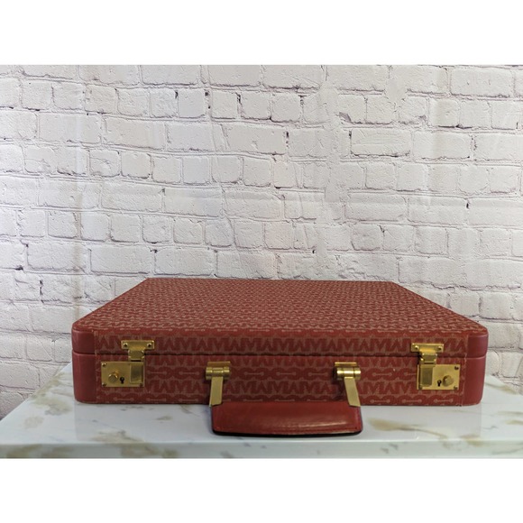 Mark Cross | Bags | Vintage Mark Cross Monogram Red And Brass Italian ...